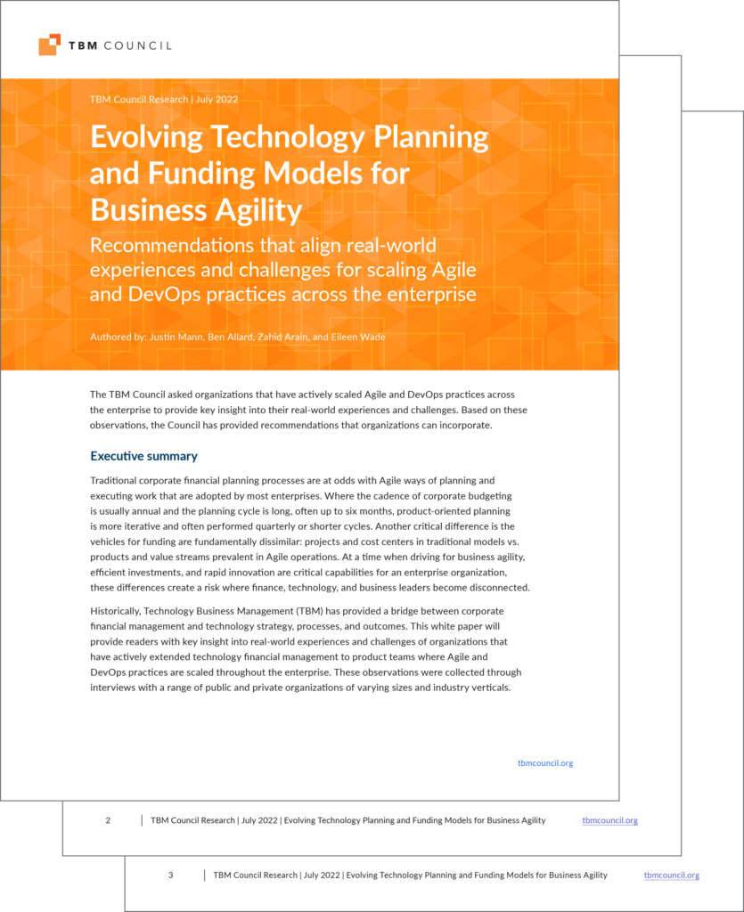 Evolving Technology Planning And Funding Models - TBM Council