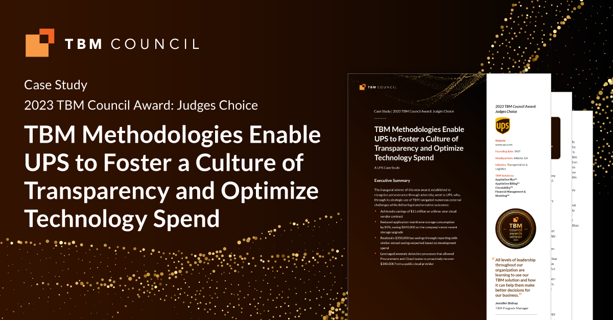 TBM Methodologies Enable UPS to Foster a Culture of Transparency and ...