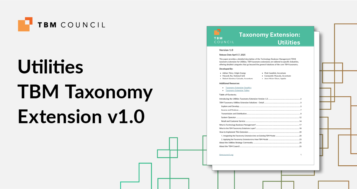 Utilities TBM Taxonomy Extension v1.0 - TBM Council